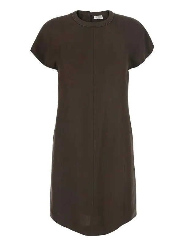 Brunello Cucinelli Viscose Blend Monil Detail Dress - Multicolor
