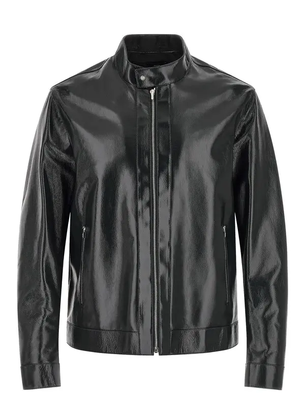 Fendi Leather Biker Blouson - Blue