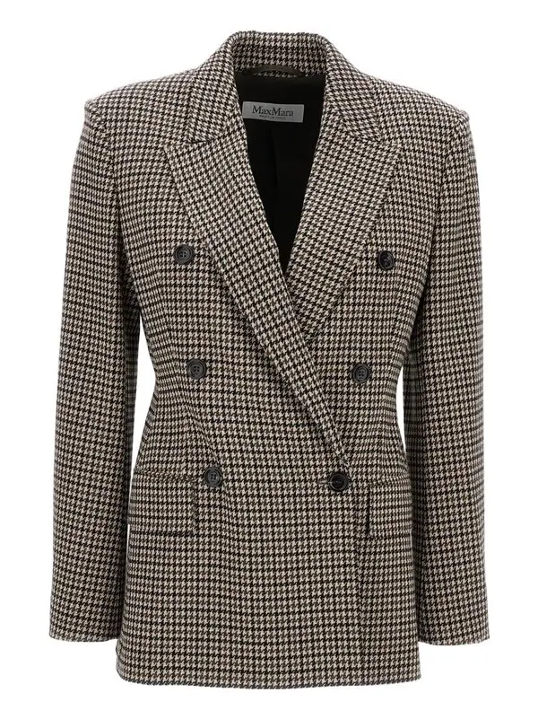 Max Mara Houndstooth Double-breasted Blazer - Multicolor