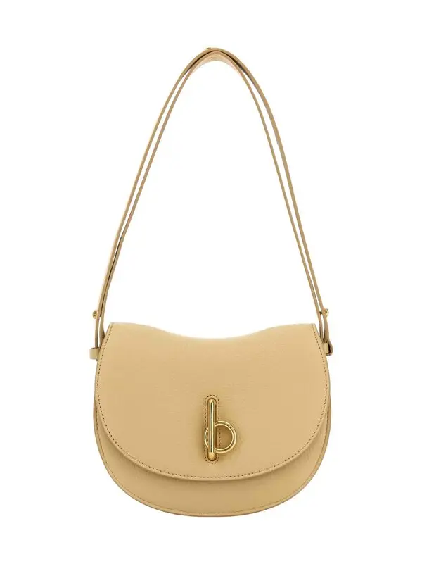 Burberry Beige Leather Small Rocking Horse Shoulder Bag - Brown