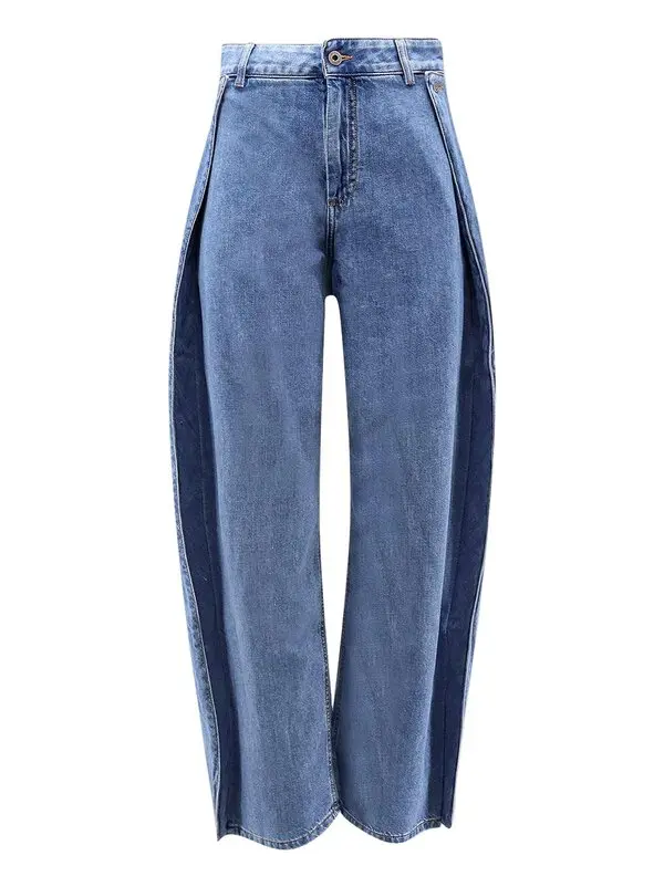 Loewe Asymmetrical Straight Leg Denim Jeans - Blue