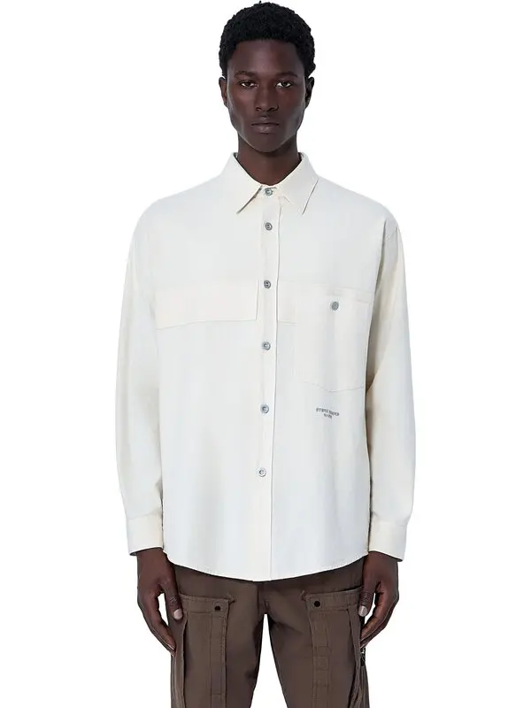 Stone Island Long Sleeve Cotton Button-down Shirt - Multicolor