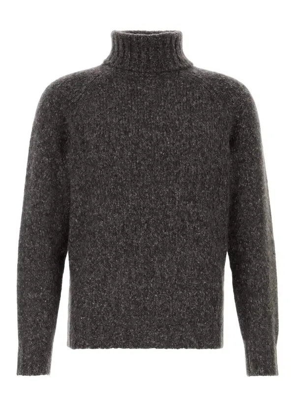 Brunello Cucinelli Melange Dark Grey Cashmere Blend Sweater - Gray