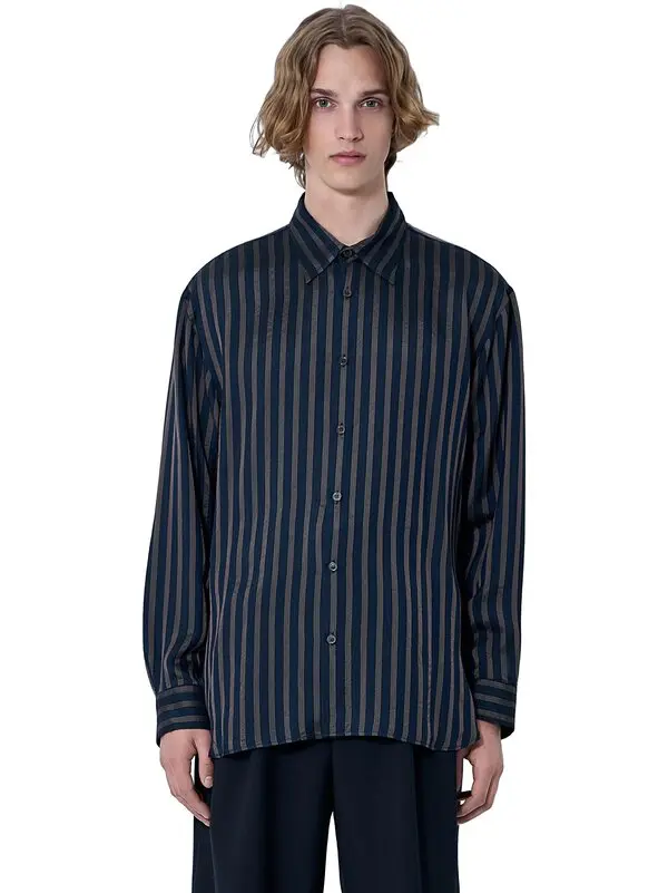 Dries Van Noten Striped Button-down Shirt - Blue
