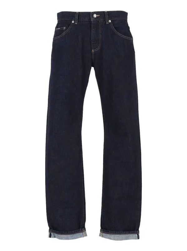 Dolce & Gabbana Embroidered Denim Trousers - Blue