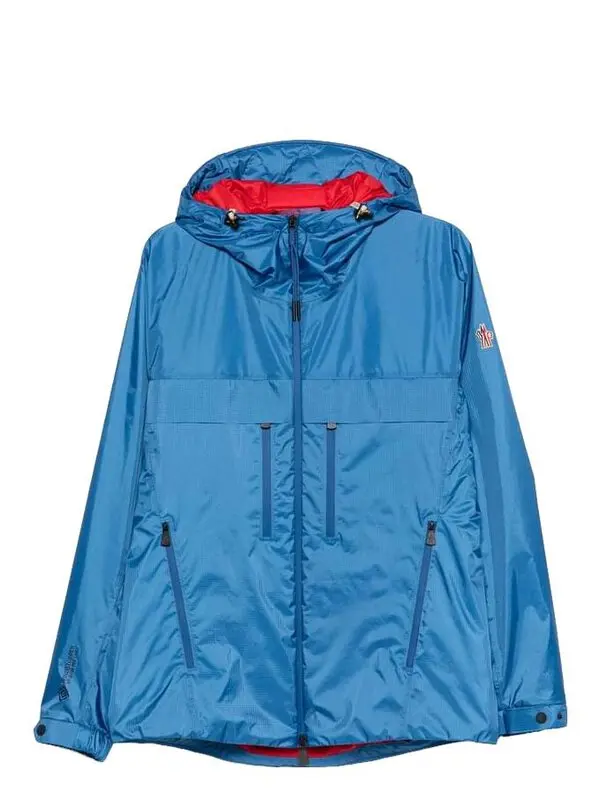 Moncler Hooded Zip-up Windbreaker Jacket - Blue