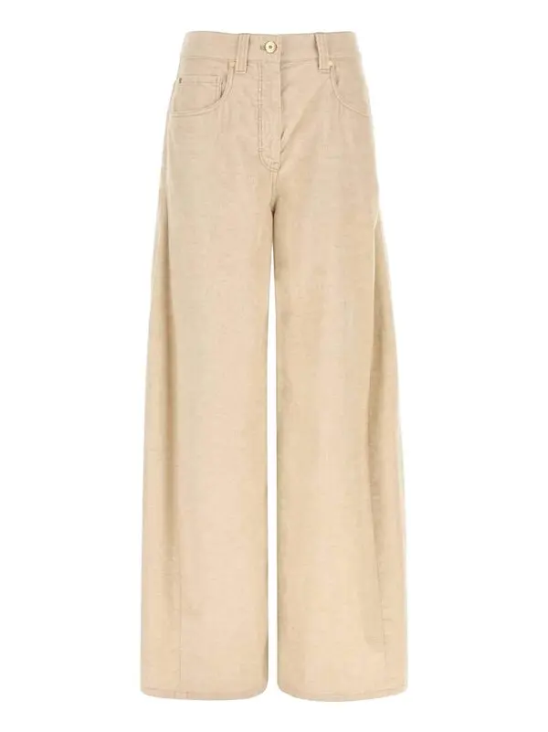 Brunello Cucinelli Corduroy Wide-leg Pant - Brown