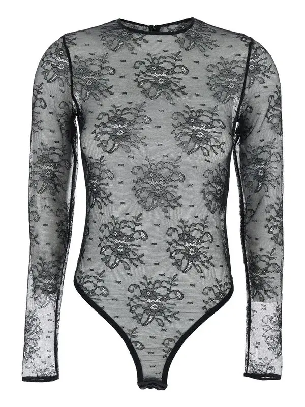 Dolce & Gabbana Floral Embroidered Semi-sheer Bodysuit - Multicolor