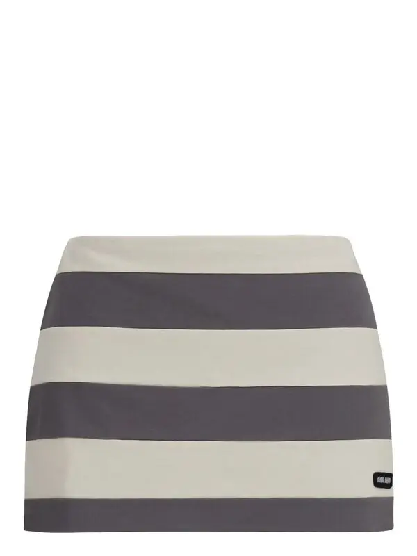 Miu Miu Striped Cotton Skirt - Cream