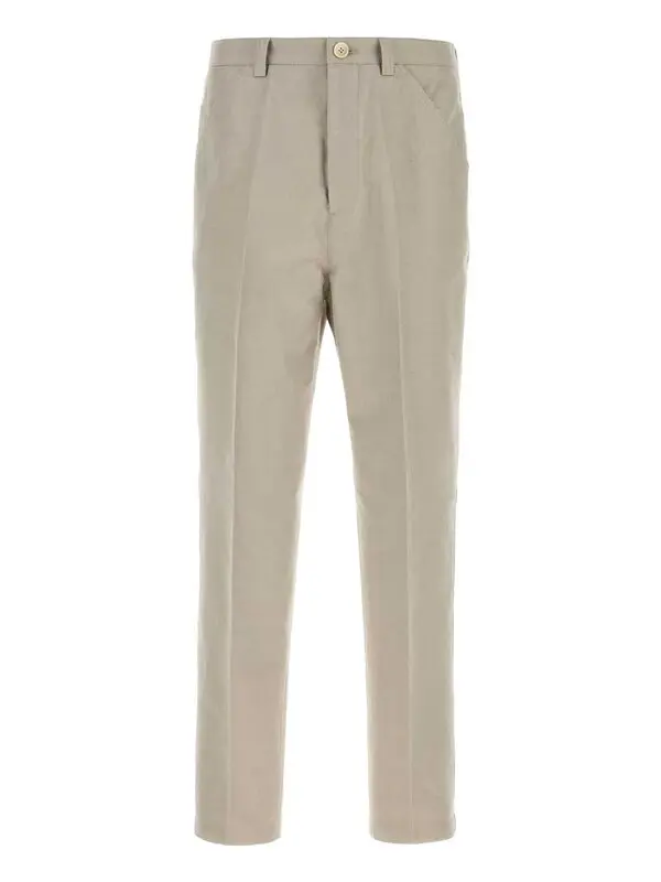 Brunello Cucinelli Grey Cotton Blend Pant - Gray