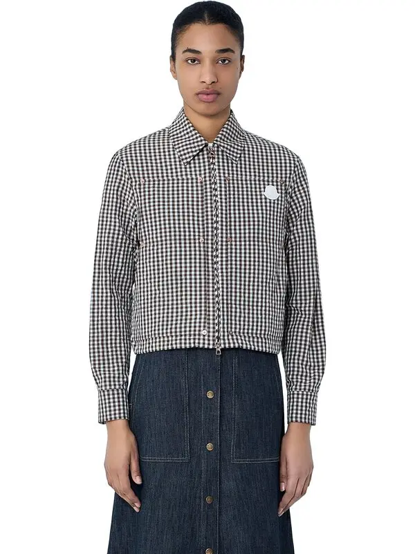 Moncler Gingham Check Shirt Jacket - Brown