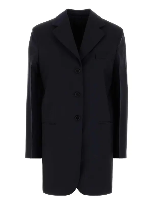 JIL SANDER Wool Blend Blazer - Blue
