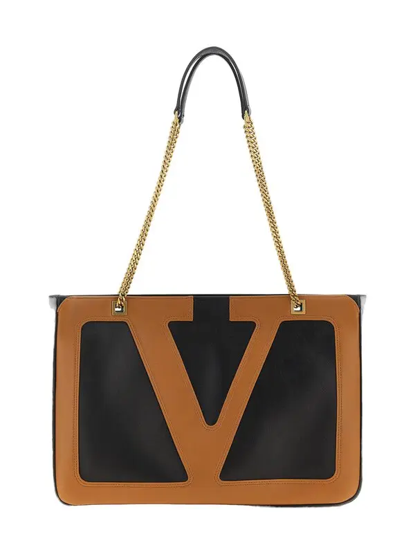 Valentino Garavani Leather Shopper Bag - Brown