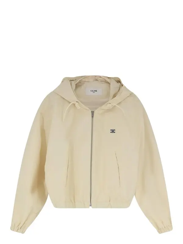 Celine Cotton Blend Logo Hooded Jacket - Multicolor
