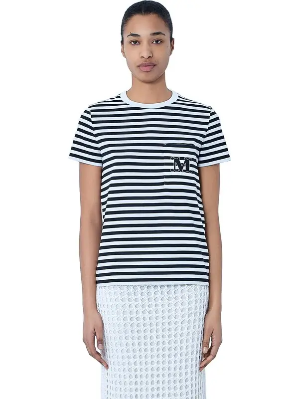 Max Mara Striped Cotton Jersey T-shirt - Black