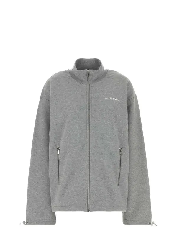 Miu Miu Cotton Sweatshirt - Gray