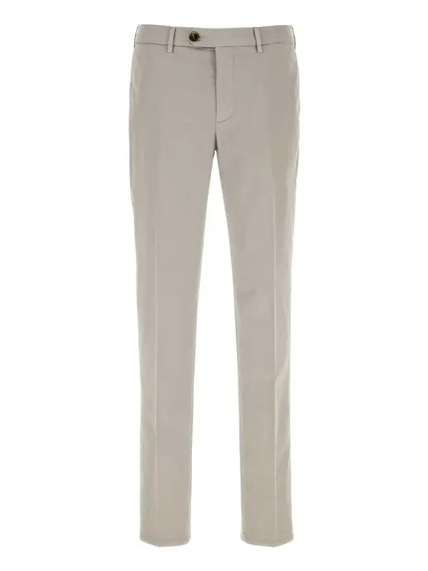 Brunello Cucinelli Light Grey Stretch Cotton Pant - Gray