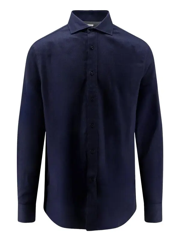 Brunello Cucinelli Cotton And Lyocell Shirt - Blue
