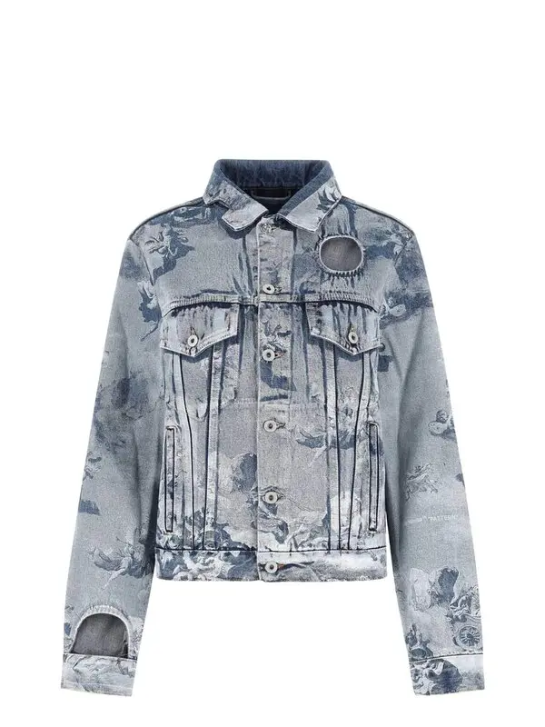 Off-White Printed Denim Jacket - Multicolor