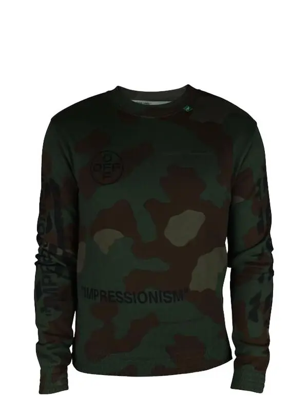 Off-White Camouflage Cotton Sweatshirt - Green