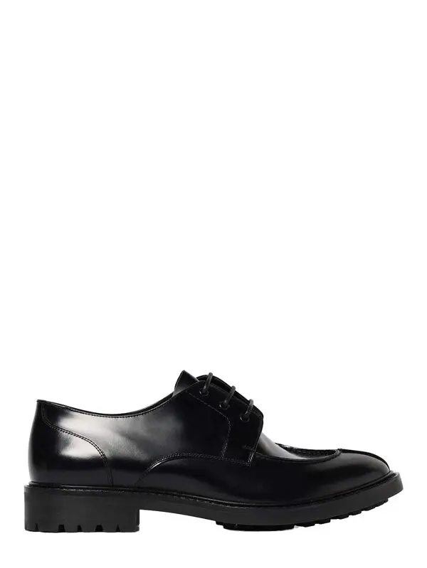 Saint Laurent Calf Skin Brogue Shoes - Black