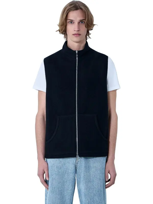 RIER High-neck Zip Vest - Black