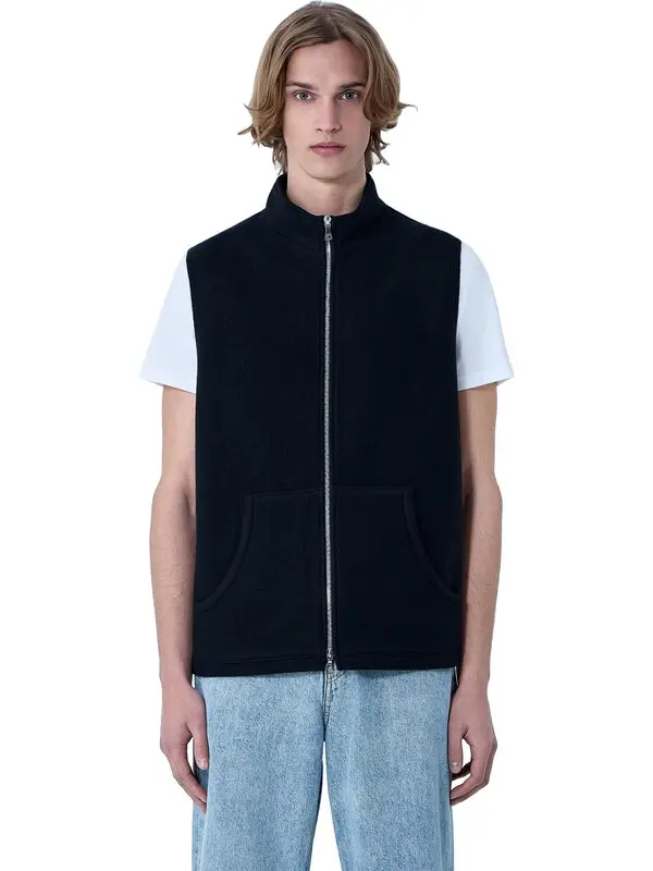 RIER High-neck Zip Vest - Black