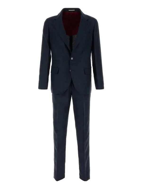 Brunello Cucinelli Navy Silk Blend Suit - Blue