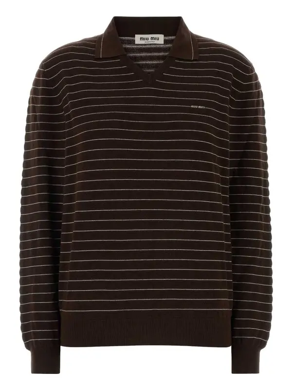 Miu Miu Embroidered Cotton Polo Shirt - Multicolor