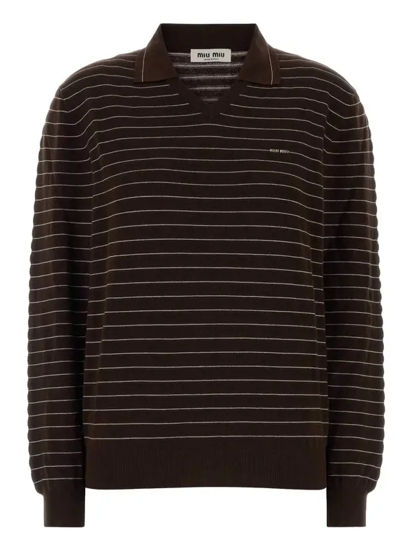 Miu Miu Embroidered Cotton Polo Shirt - Multicolor
