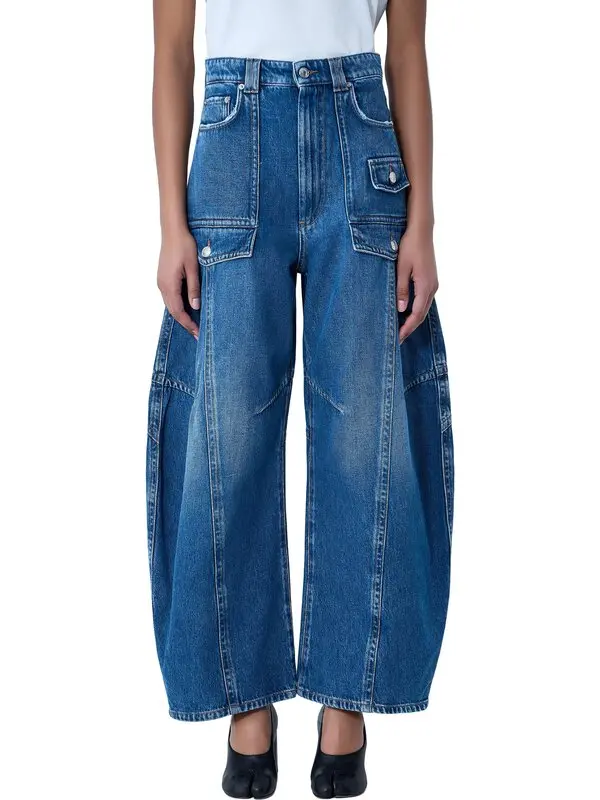 Sportmax Wide-leg Denim Trousers - Blue