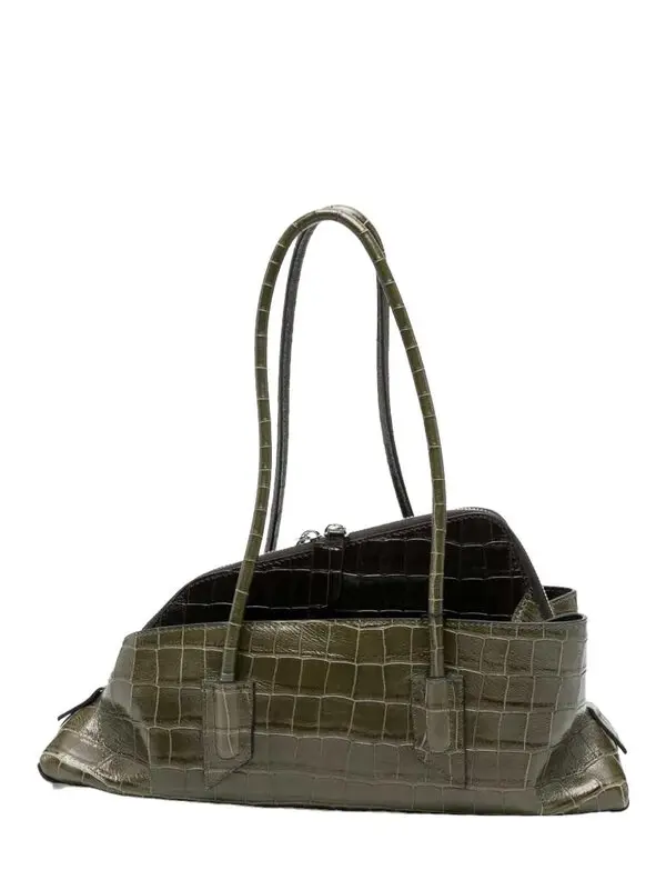 Attico La Passeggiata Crocodile-effect Shoulder Bag - Green