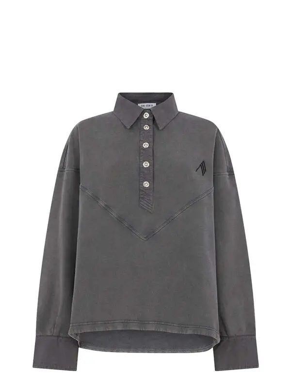 Attico Vintage Cotton Fleece Sweatshirt - Gray