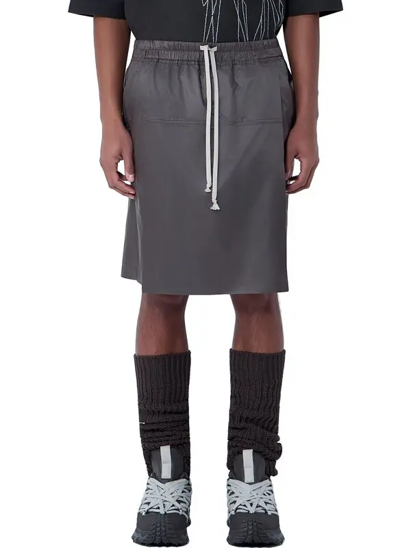 Moncler Rick Owens Drawstring Midi Kilt Shorts - Gray