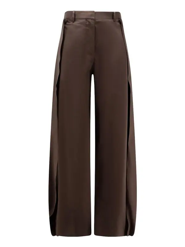 Loewe Cotton And Silk Blend Trousers - Brown