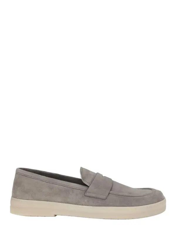 Prada Leather Loafers - Gray