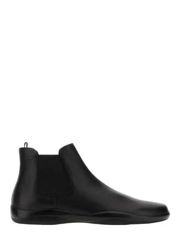 Prada Leather Ankle Boot - Black