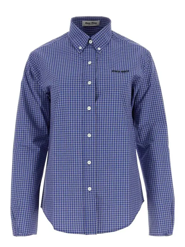Miu Miu Embroidered Poplin Shirt - Multicolor