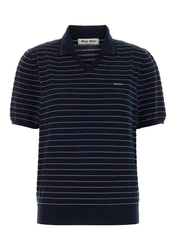 Miu Miu Embroidered Cotton Polo Shirt - Multicolor