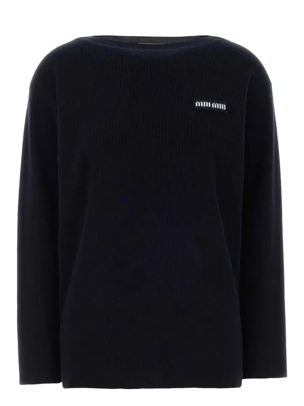 Miu Miu Wool Oversize Sweater - Blue