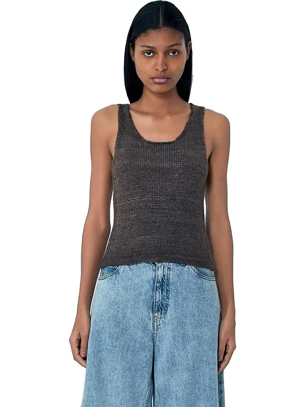 Our Legacy Solo Silk Tank Top - Brown