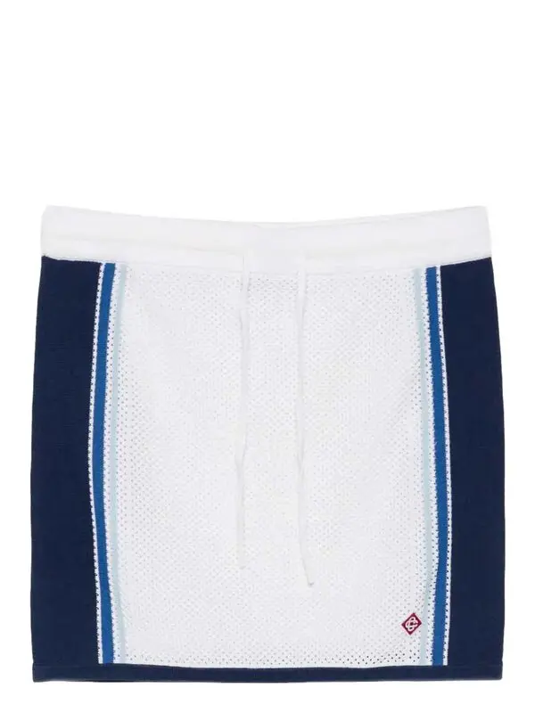 Casablanca Mesh Skirt With Drawstring - White