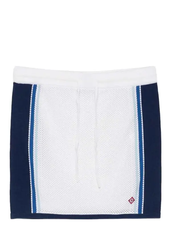 Casablanca Mesh Skirt With Drawstring - White