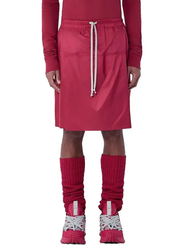Moncler Rick Owens Drawstring Midi Kilt Shorts - Red