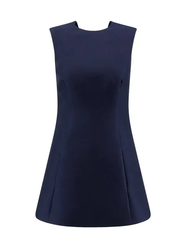 Balenciaga A-line Merino Wool And Silk Blend Short Dress - Blue