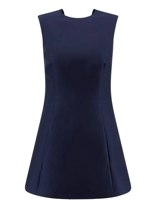 Balenciaga Merino Wool And Silk Blend Short Dress - Blue