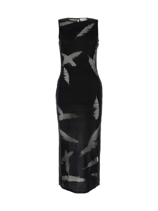 Alexander McQueen Feather Intarsia Pencil Dress - Multicolor