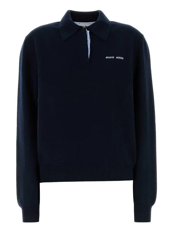 Miu Miu Cashmere Polo Shirt - Blue