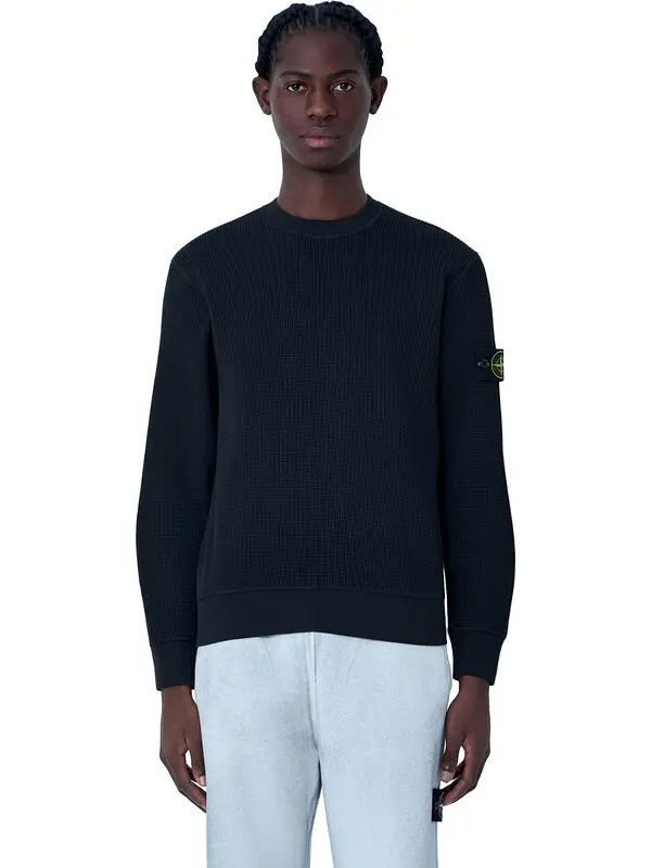 Stone Island Logo Patch Sweater - Black