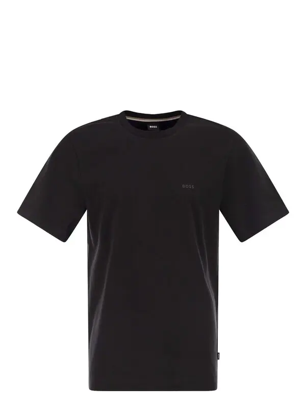 BOSS Cotton Jersey T-shirt With Logo - Black